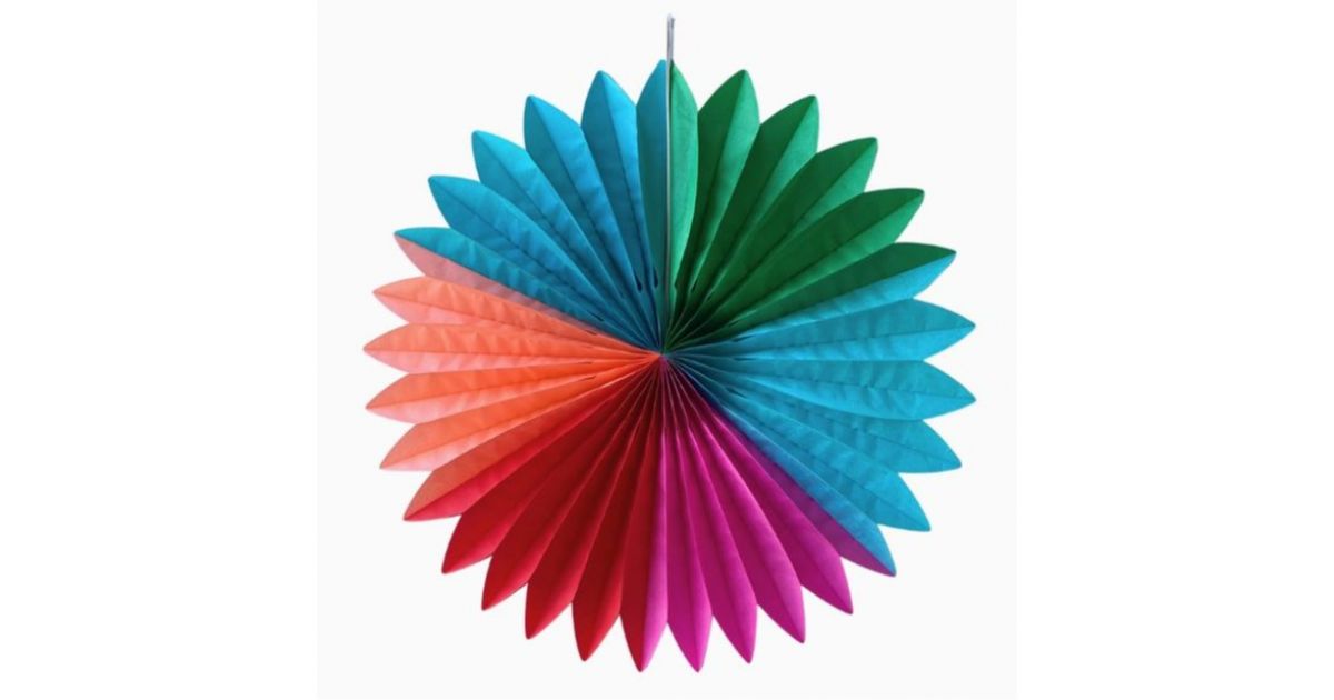 Reusable Multicolour Paper Fan – Eco-Friendly Party Decoration | Party ...